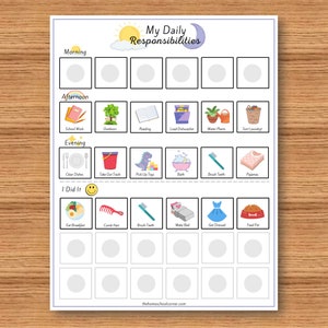 Daily Schedule for Kids With Visual Routine Cards, Morning Afternoon ...