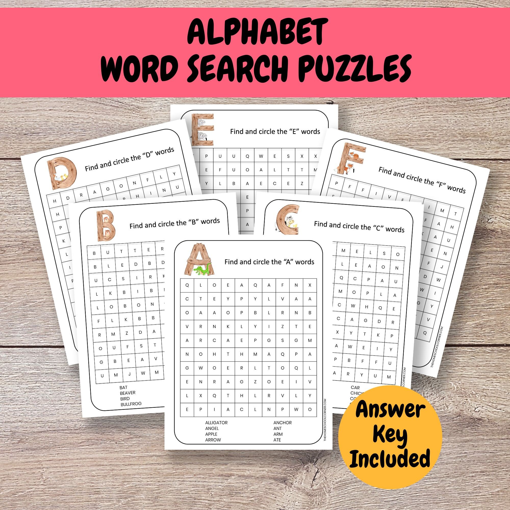 Back to School Alphabet Word Search Puzzle, Word Search Puzzle for Kids ...