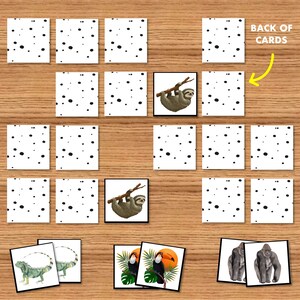 Jungle Life Memory Game for Kids, Matching Pictures, Jungle Animals ...