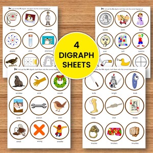 Digraph Sorting Activity Jars, Initial Consonant Digraphs Ph Wr Kn Qu ...