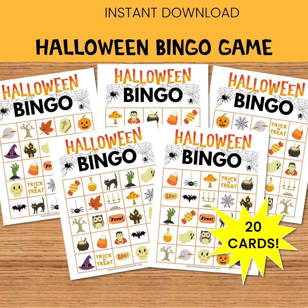 Halloween Bingo Games for Kids, Halloween Activity Game Party Ideas ...