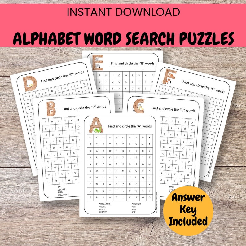 ESL Alphabet Word Search Puzzles: Learn English, Printable Activity ...