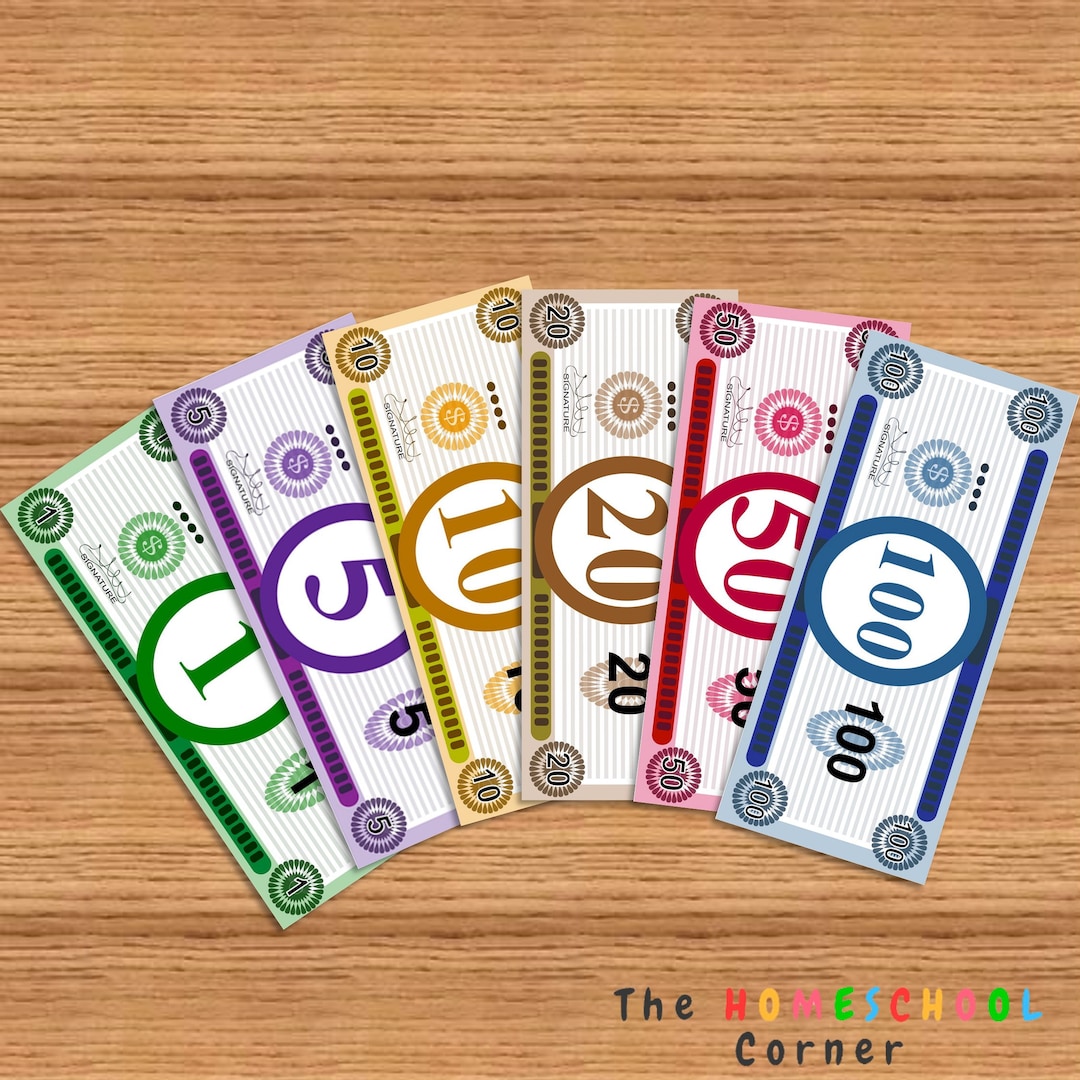 Printable Play Money, Custom Play Money, Fake Classroom Money, Pretend ...