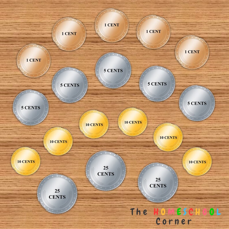 Toy Coins Printable Play Money Fake Coins Kids Pretend | Etsy