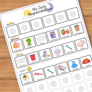 Daily Schedule for Kids With Visual Routine Cards, Morning Afternoon ...