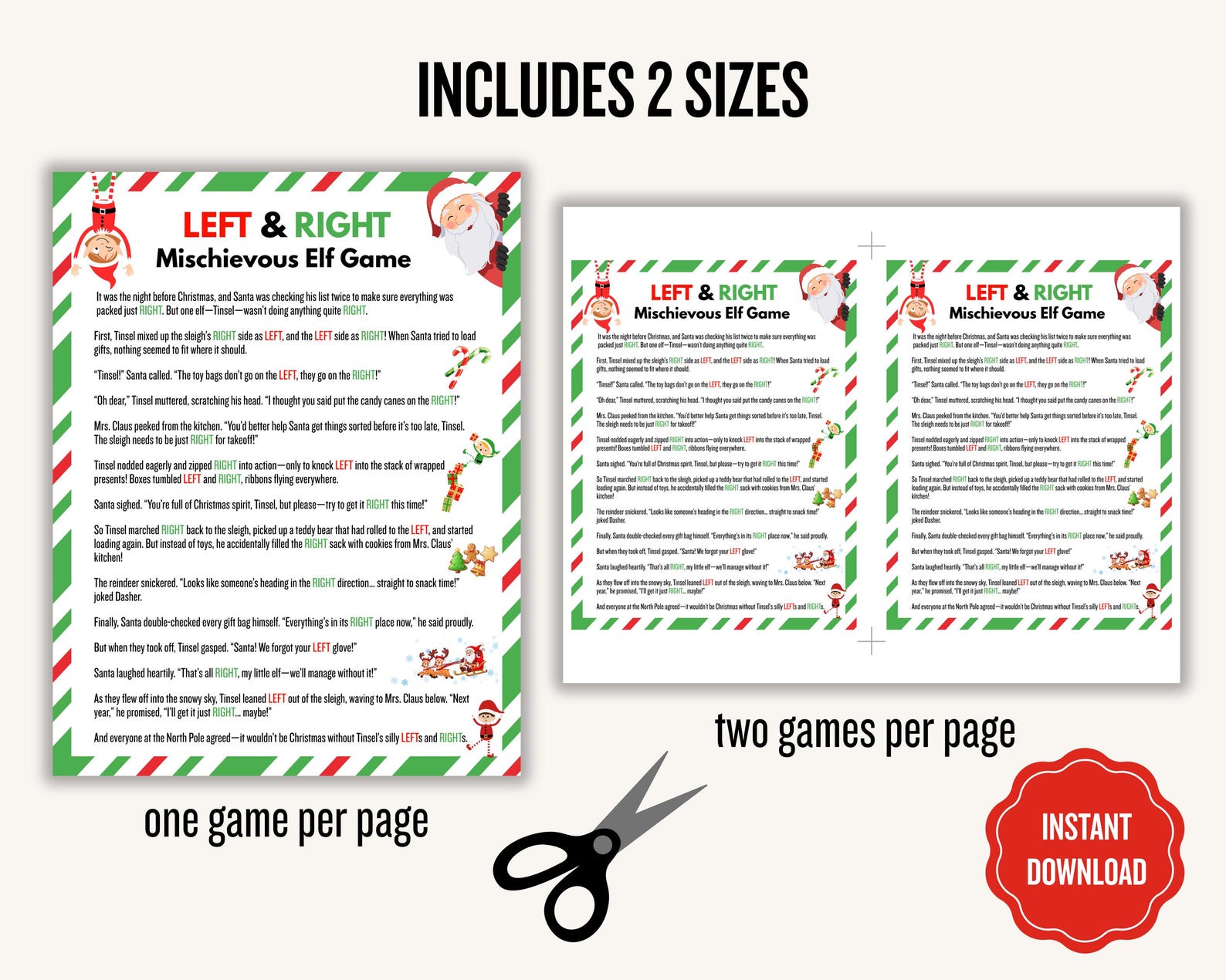 Christmas Left Right Game: Pass the Prize, Pass the Gift, Mischievous ...