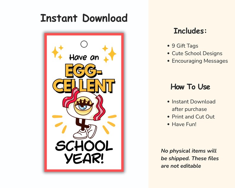 Printable Back to School Gift Tags: Student & Teacher Welcome (PDF ...