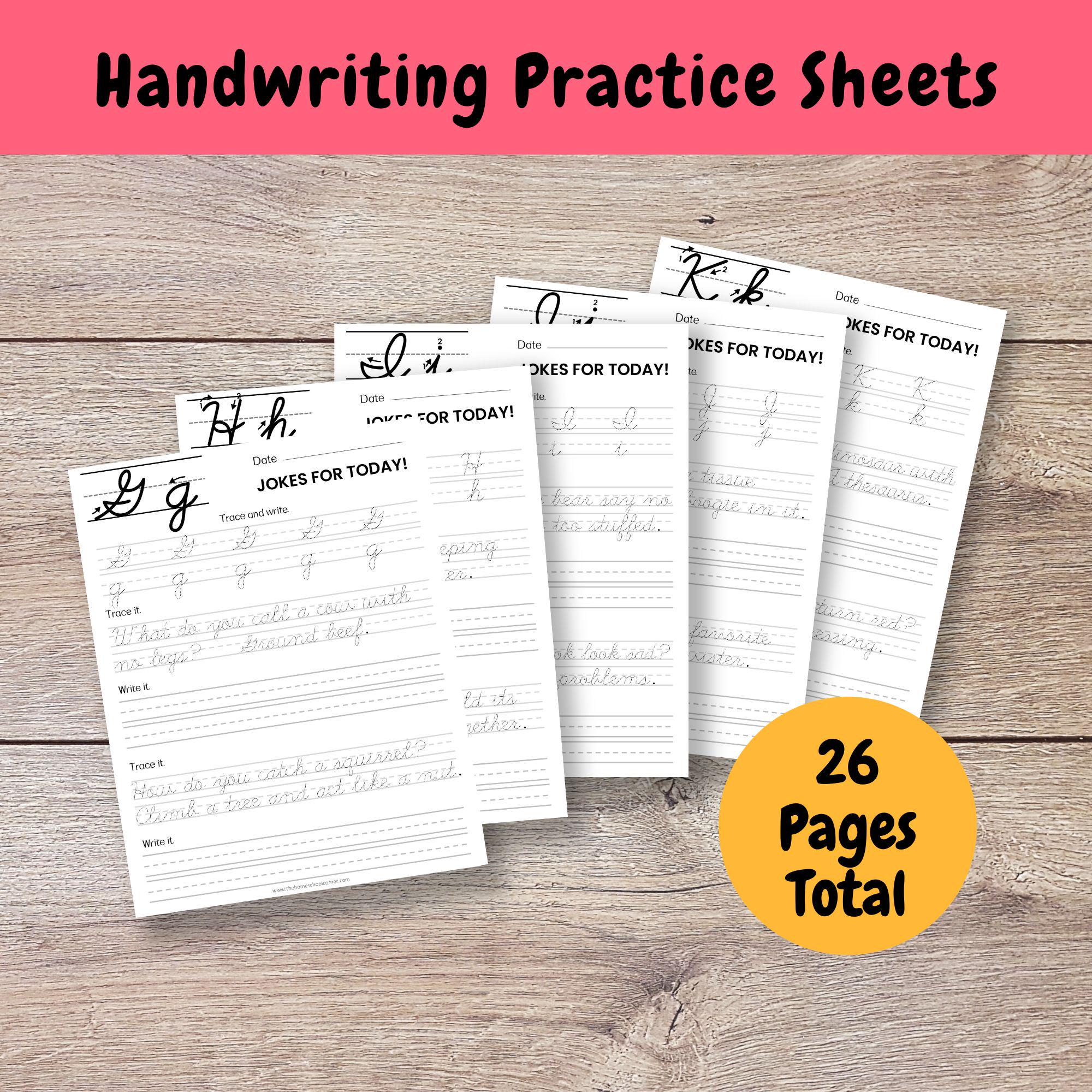 Cursive Sentence Writing: Fun Jokes of the Day Write Sentences, Cursive ...