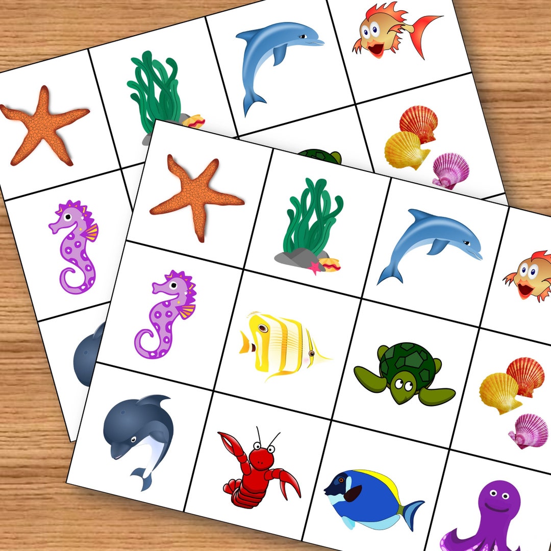 Ocean Life Memory Game for Kids Matching Game for Toddlers - Etsy Australia