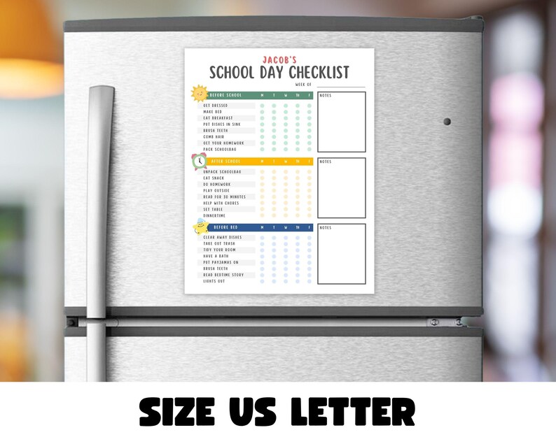Kids Daily Checklist: Chore Chart, Routine Tracker (printable PDF) - Etsy