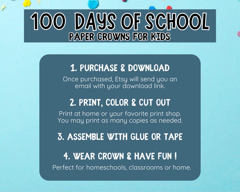 100th Day of School Paper Crown: 100 Days Classroom Activity (PDF ...