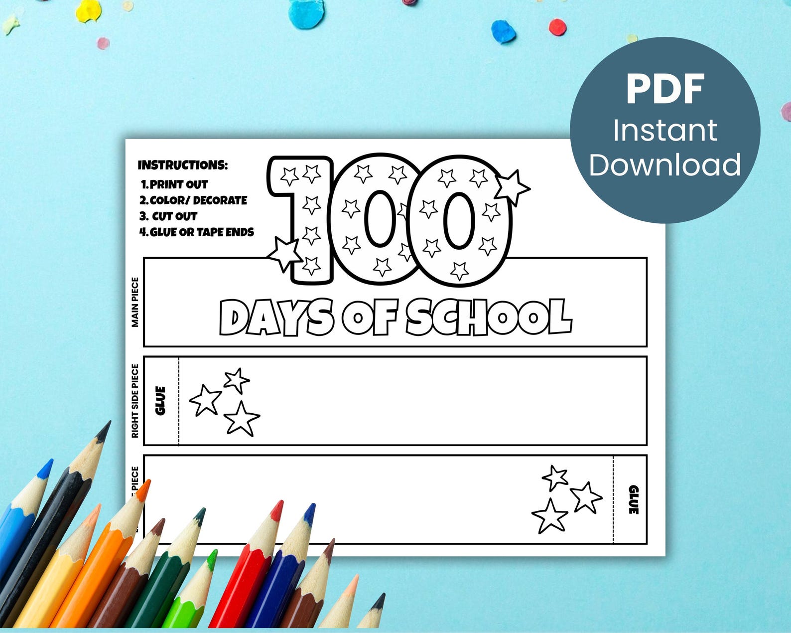 100th Day of School Paper Crown: 100 Days Classroom Activity (PDF ...