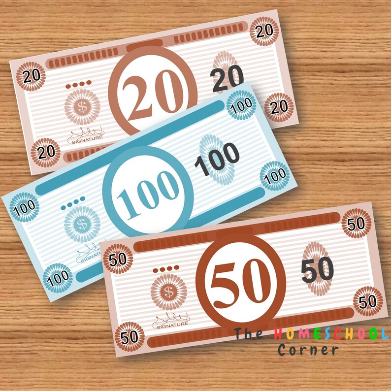 Play Money Printable, Pastel Color, Fake Money, Pretend Money, Party ...