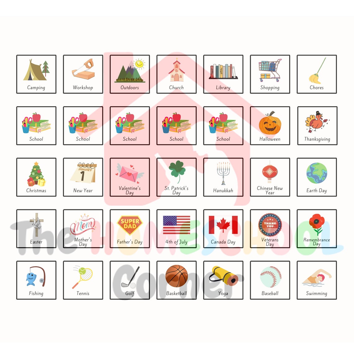 Weekly Kids Calendar, Printable Visual Schedule, Perpetual Calendar ...