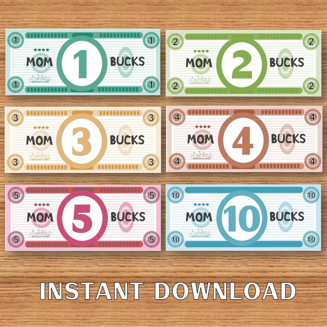 Mom Bucks Printable, Chore Chart Money, Reward System, Kids Behavior ...