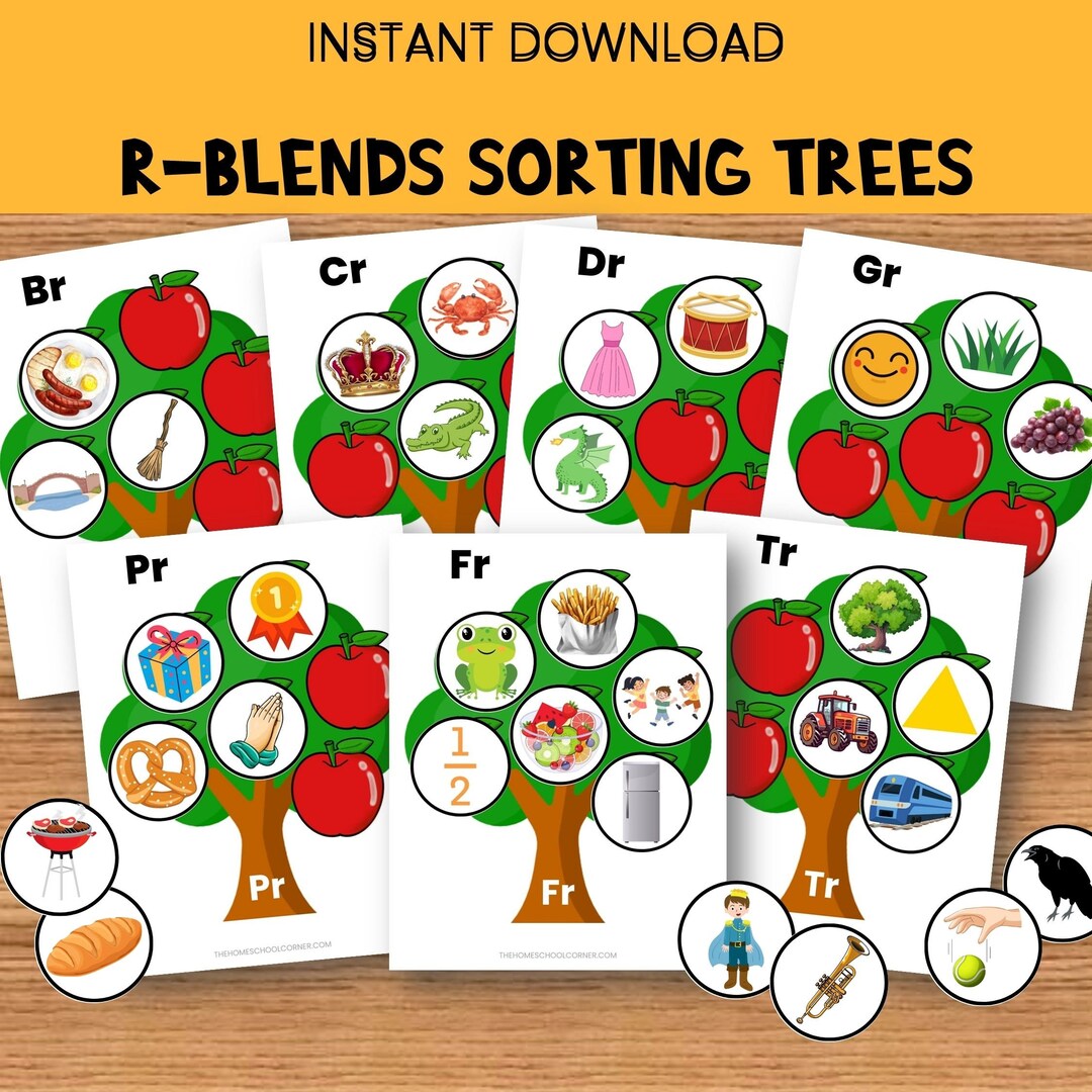 R-blends Sorting Activity, Initial Consonant Blends Br Cr Dr Gr Pr Fr ...