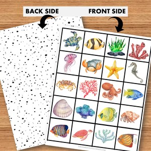 Sea Life Memory Game, Matching Pictures, Ocean Animals Activity ...