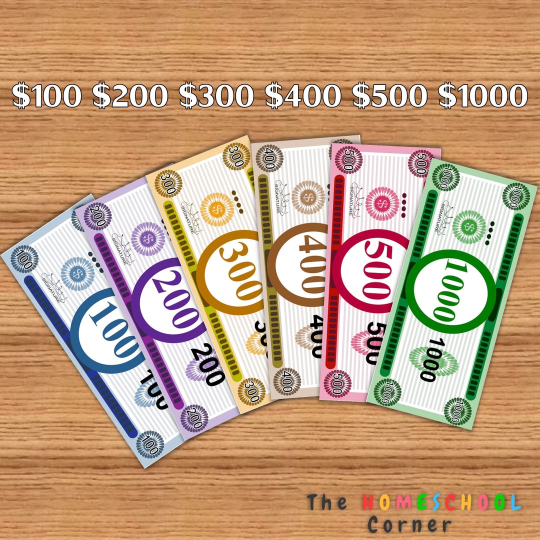 Printable Prop Money, Fake Money, Cash Stuffing, Budget Money, 100, 200 ...
