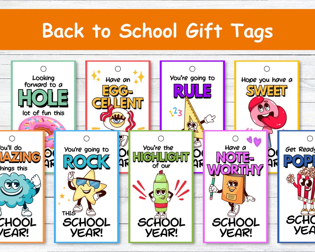 Printable Back to School Gift Tags: Student & Teacher Welcome (PDF ...