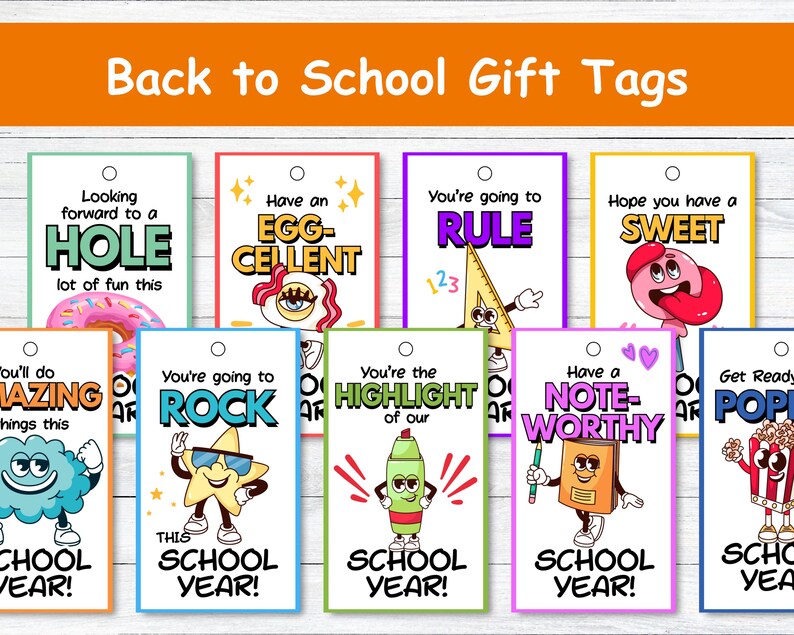 Printable Back to School Gift Tags: Student & Teacher Welcome (PDF ...