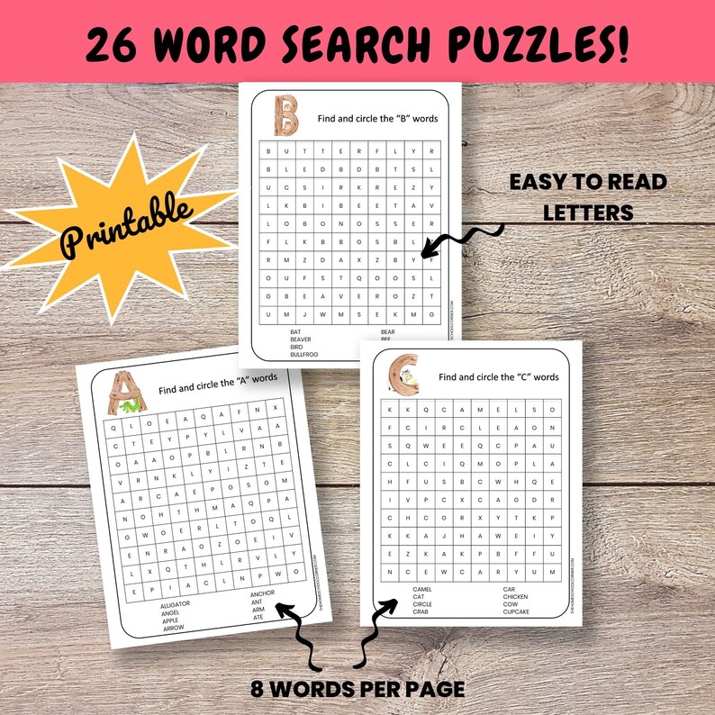 ESL Alphabet Word Search Puzzles: Learn English, Printable Activity ...