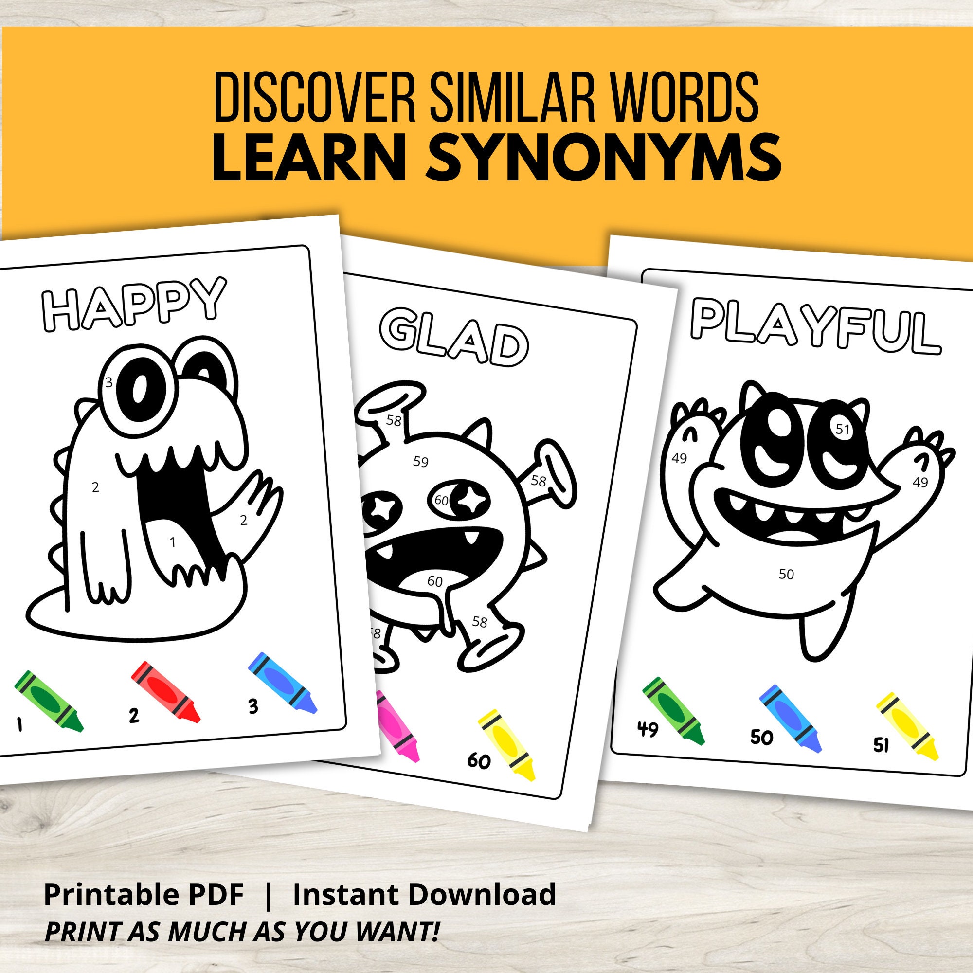 Emotions Coloring Book, Monster Moods Coloring Pages, Kids Mental ...