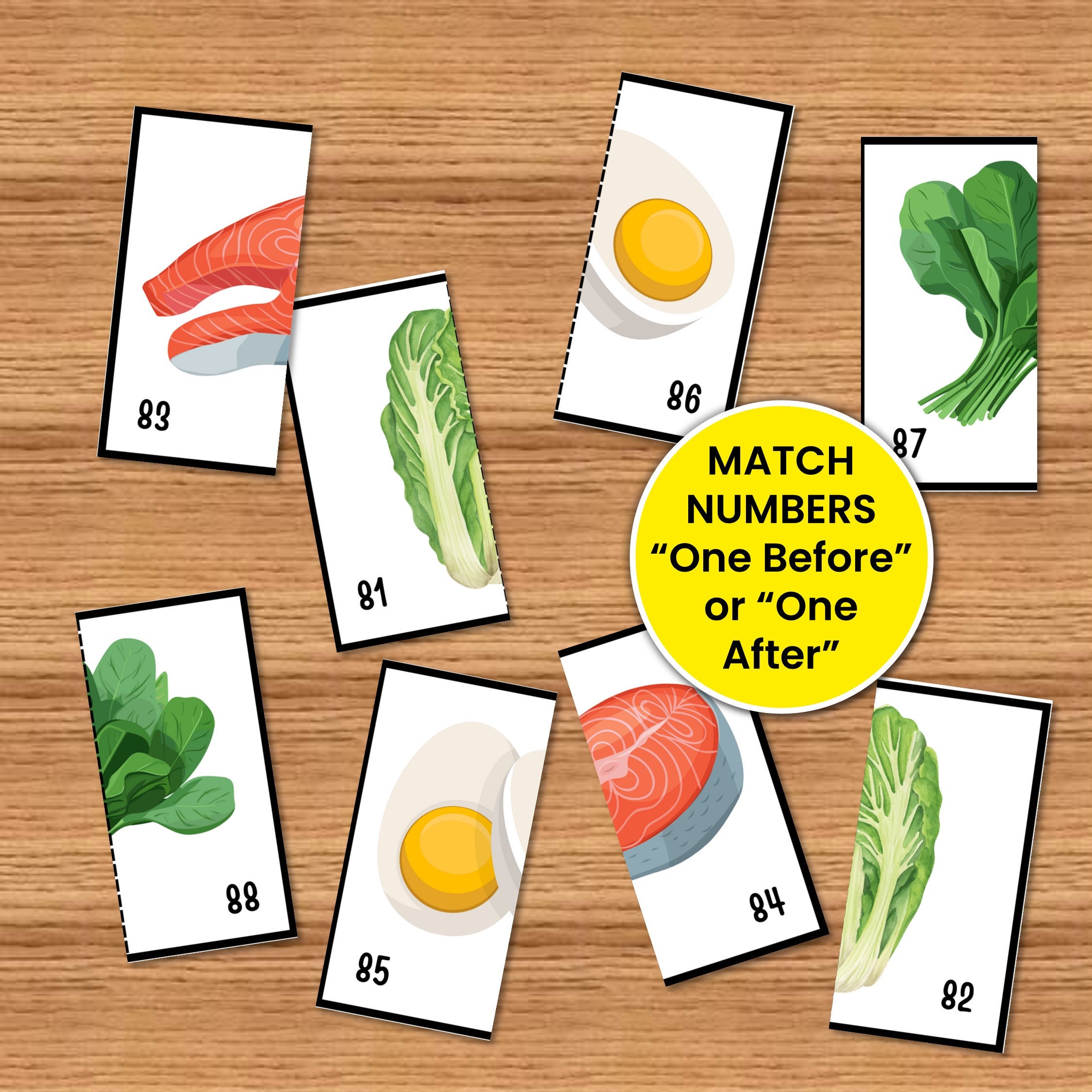 Kindergarten Numbers Count 1 to 100 Puzzles, Match the Foods ...