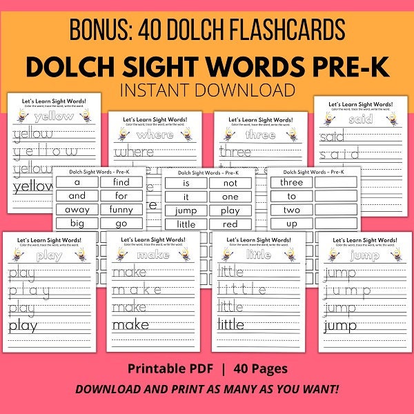 Dolch Sight Words - Etsy