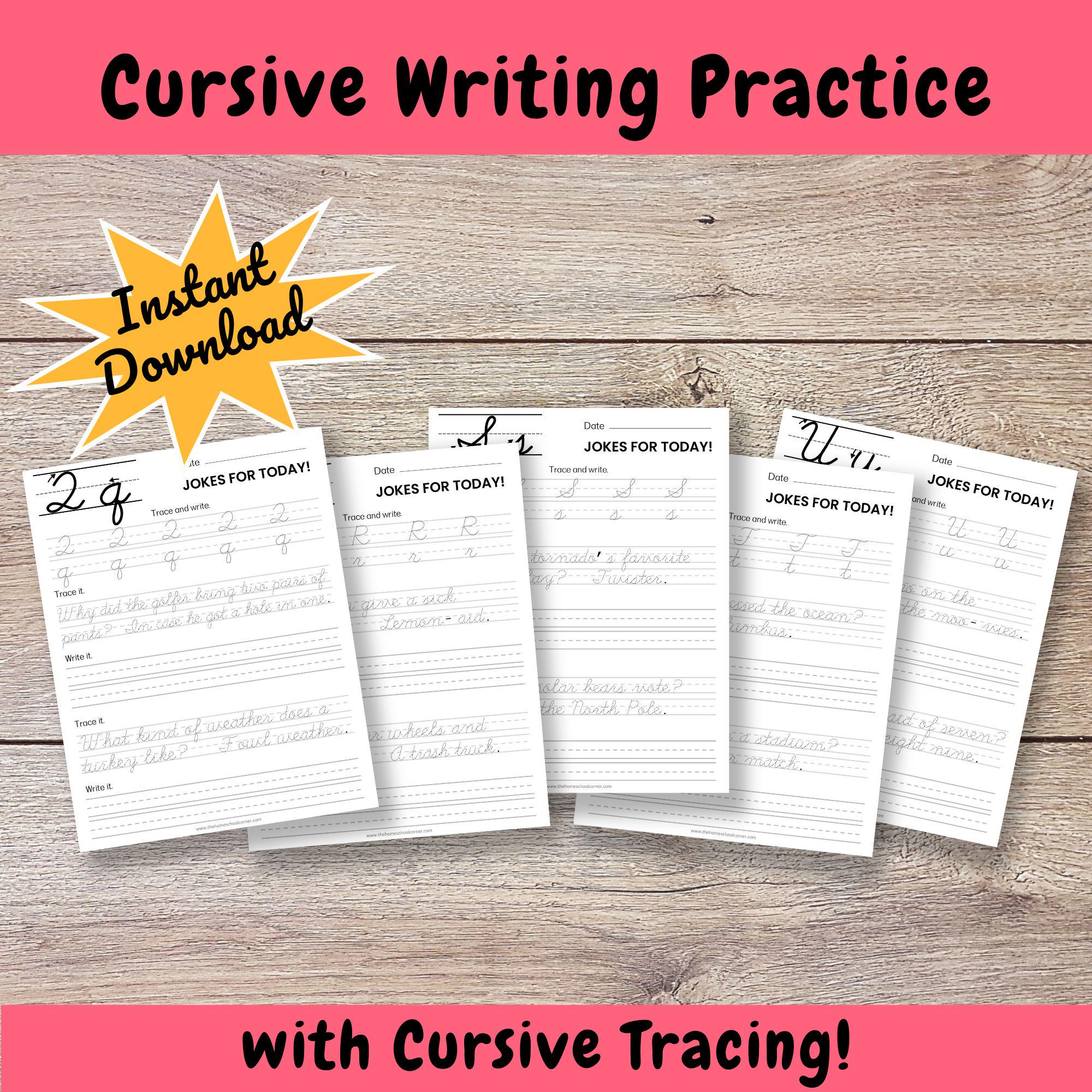 Cursive Sentence Writing: Fun Jokes of the Day Write Sentences, Cursive ...
