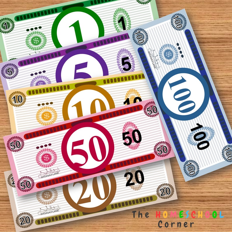 Printable Play Money, Custom Play Money, Fake Classroom Money, Pretend ...