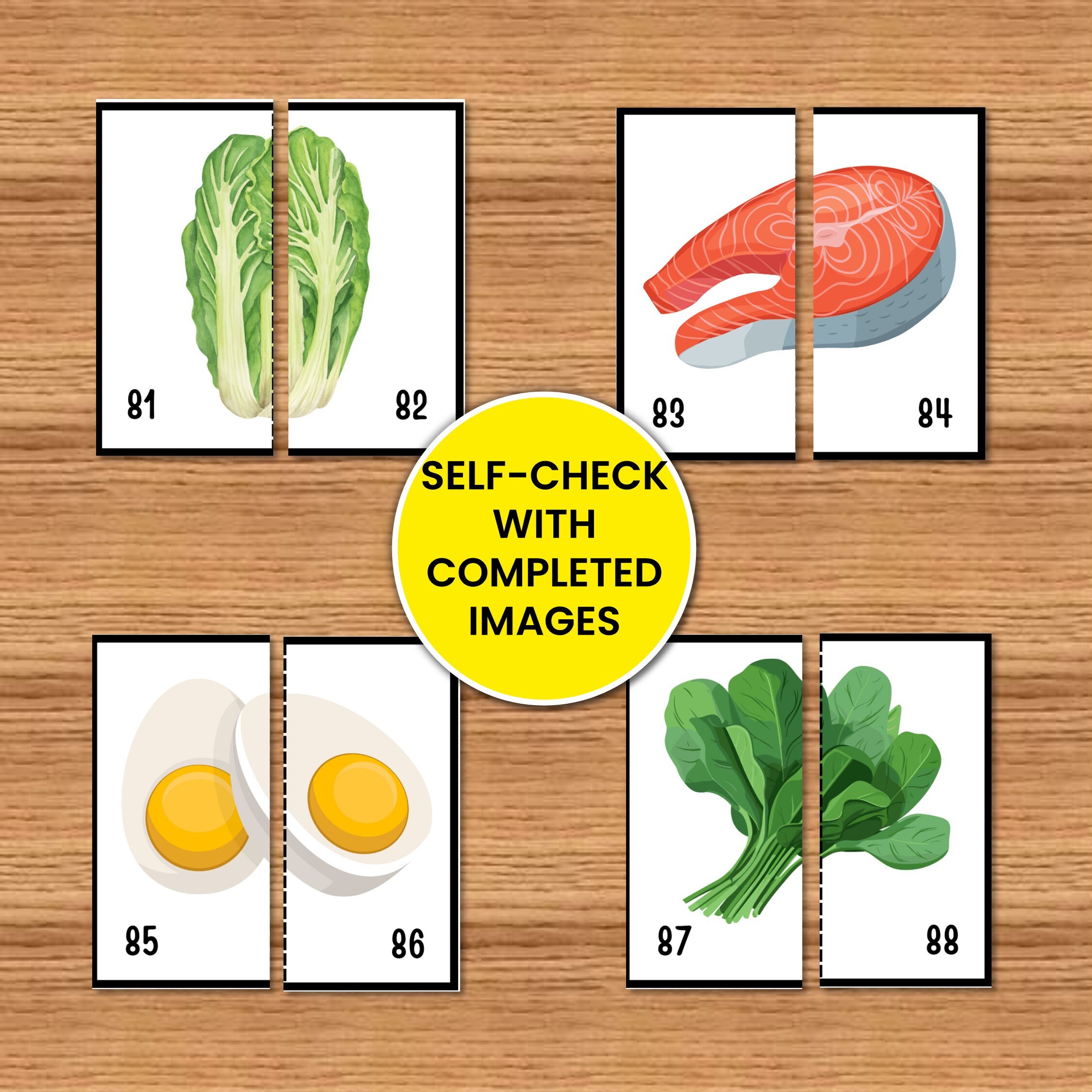 Kindergarten Numbers Count 1 to 100 Puzzles, Match the Foods ...