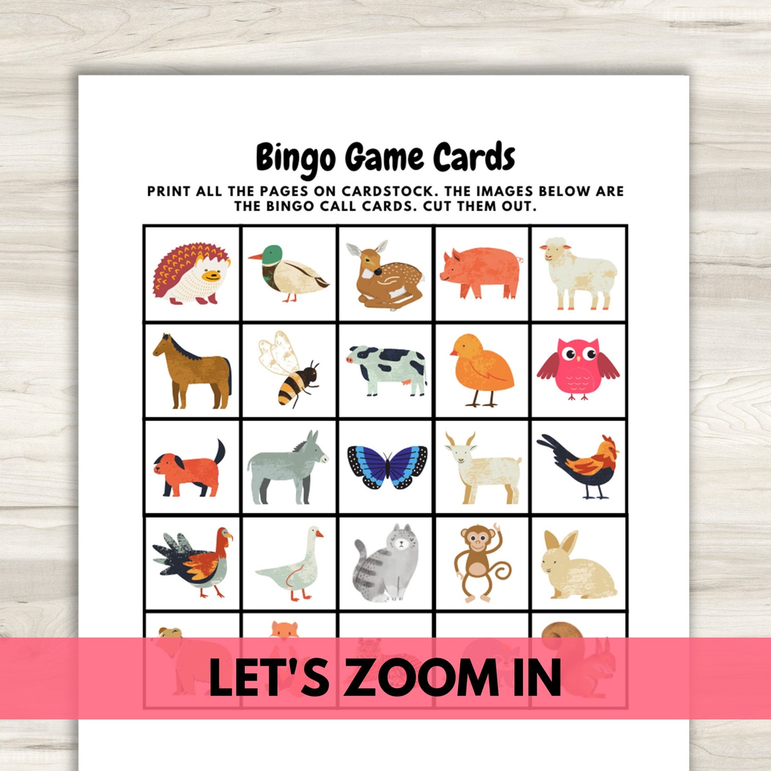 Animal Bingo for Children Printable Bingo Cards 12 Unique - Etsy Canada