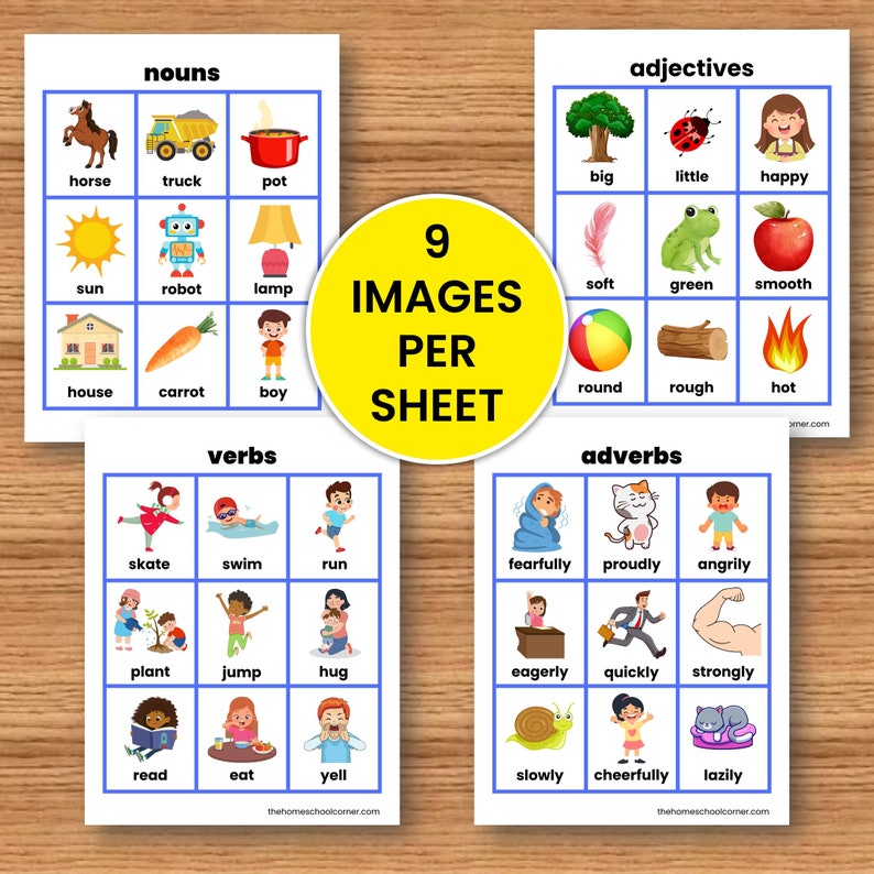 Parts of Speech Sorting Mats: Montessori Grammar Activity (printable ...