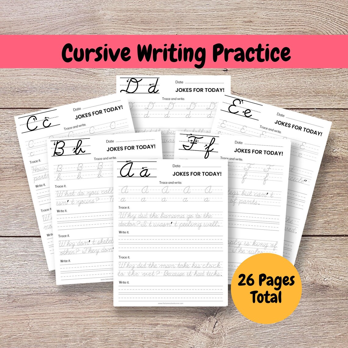 Cursive Sentence Writing: Fun Jokes of the Day Write Sentences, Cursive ...
