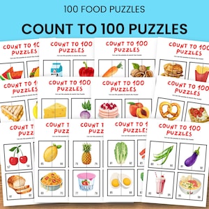 Kindergarten Numbers Count 1 to 100 Puzzles, Match the Foods ...