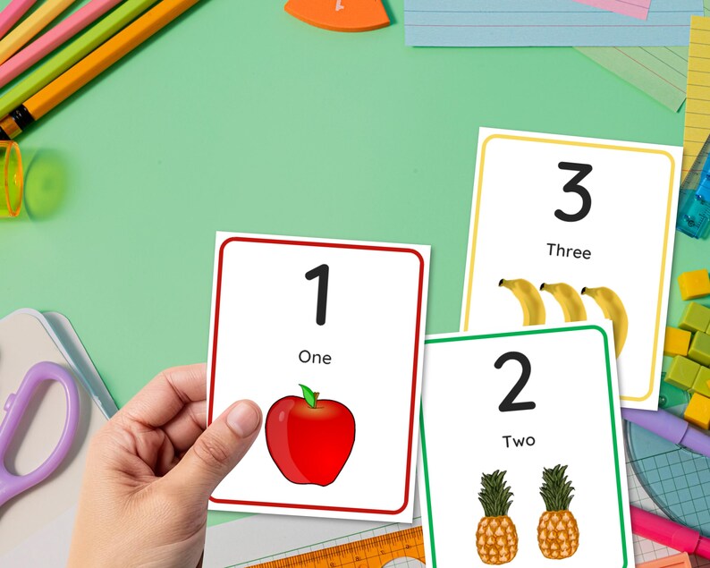 Printable Number Flashcards 1-20: Kids Educational Game (digital ...