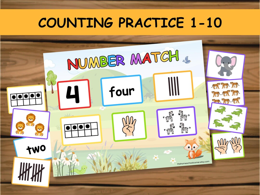 Number Matching Game 1-10: Math Printable for Preschool (PDF) - Etsy