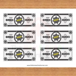 Bingo Bucks Printable, Bingo Game Money, Prop Money, Fake Money, Reward Dollars, Mini Bucks ...