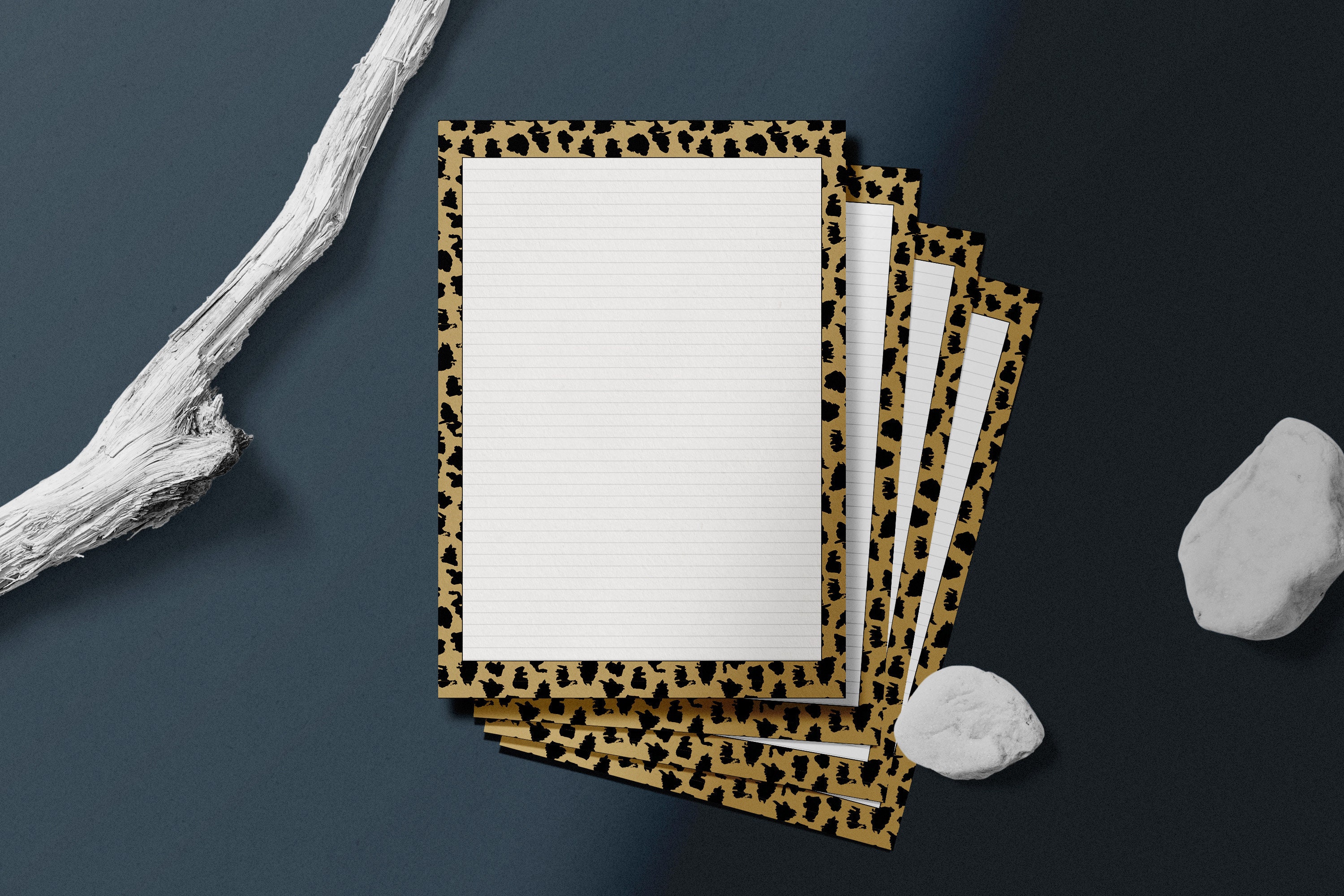 Cheetah Printable Lined Paper PDF. Wide Ruled Paper. College Ruled ...