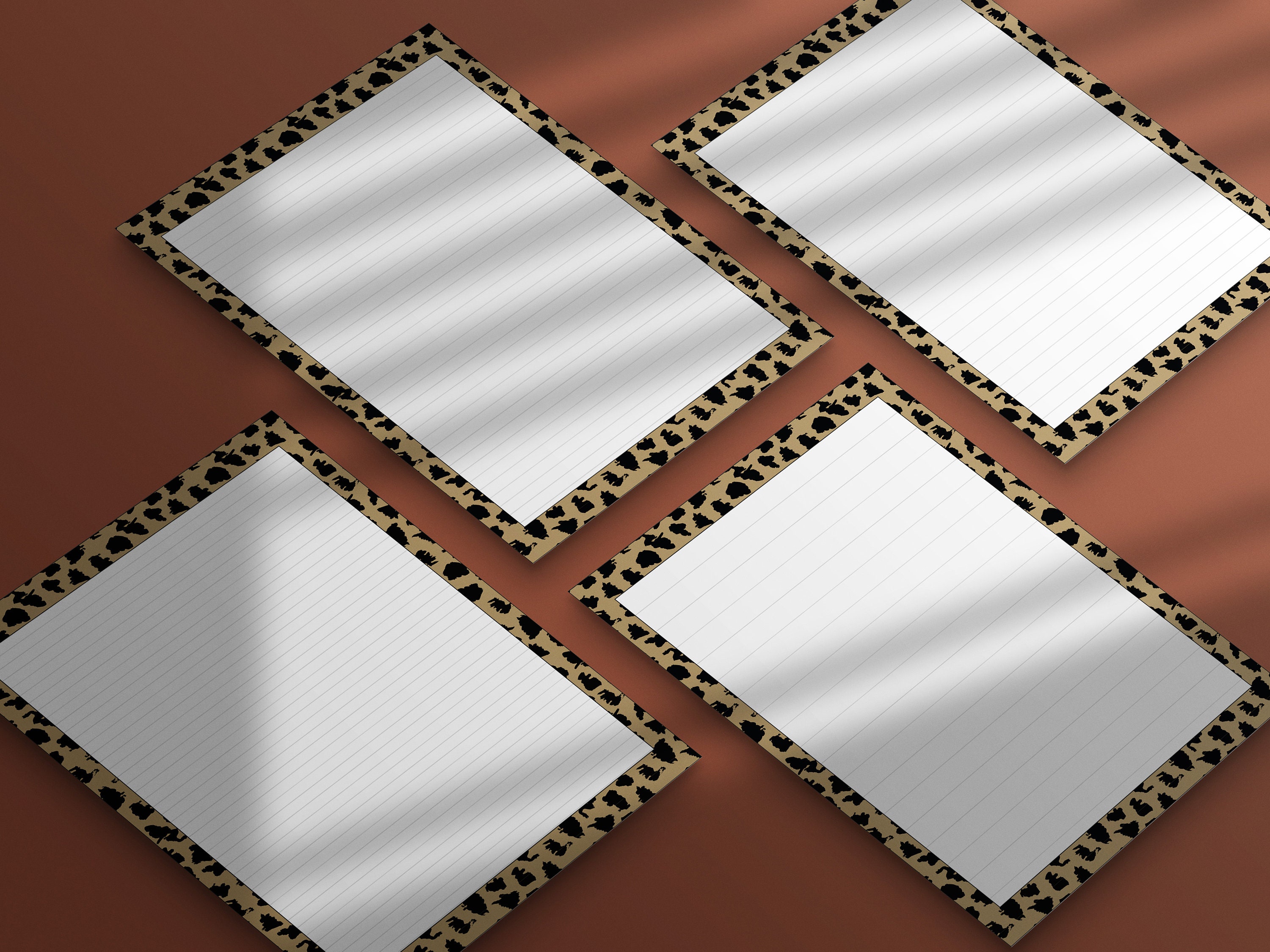 Cheetah Printable Lined Paper PDF. Wide Ruled Paper. College Ruled ...