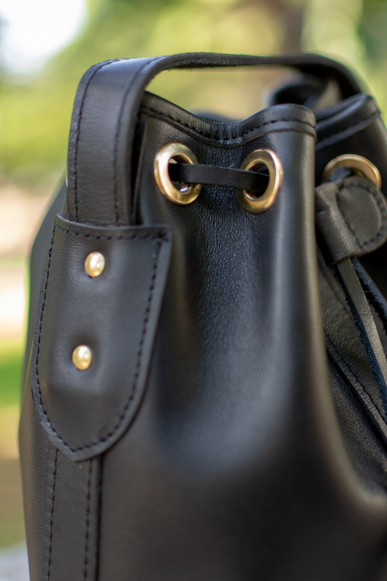 Black Woman Leather Bucket Bag,crossbody Bag,shoulder Bag,black Bucket ...
