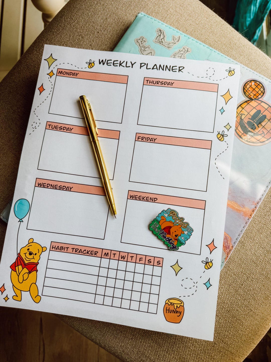 Winnie the Pooh Weekly Planner Printable - Etsy