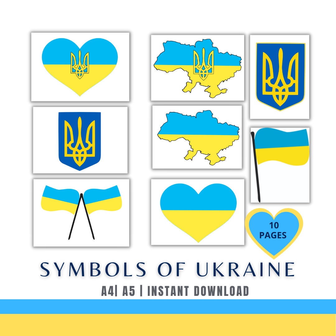 National Symbols of UKRAINE, Printable PDF, A4,A5, 10 Pages, Digital ...