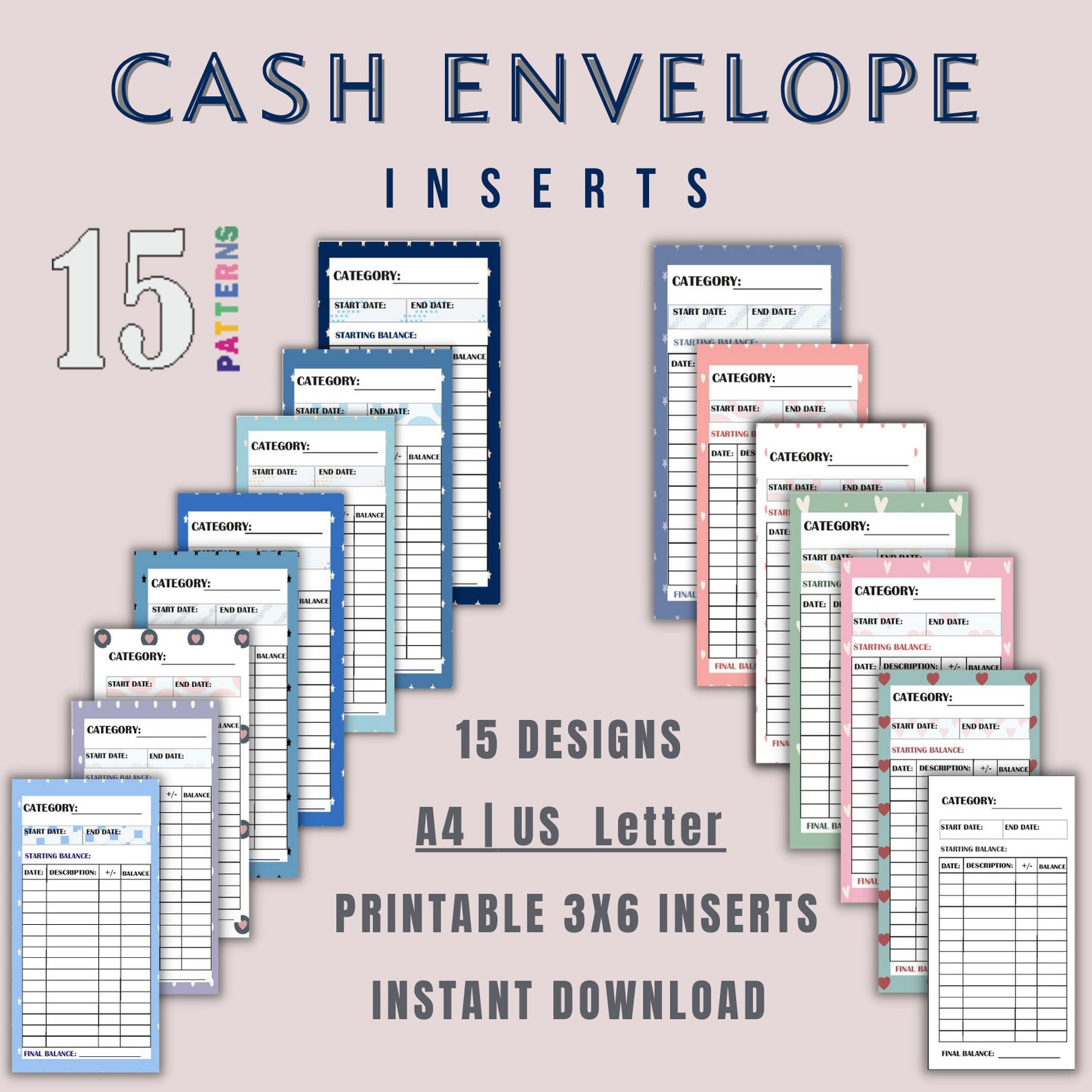 A6 Cash Envelope Inserts Saving Trackerprintable A6 3x6 - Etsy