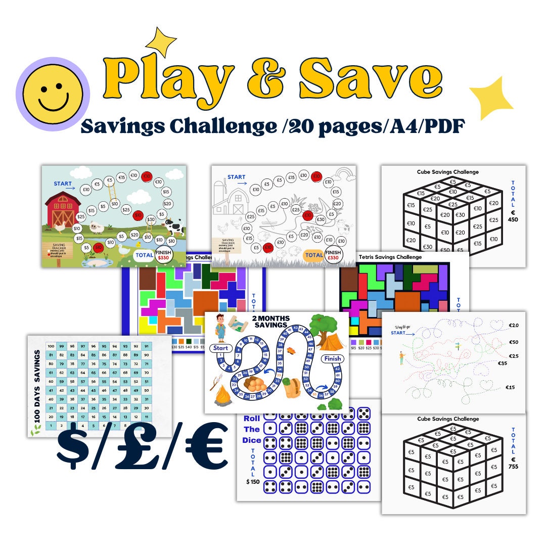 A4 Saving Tracker Bundle, Savings Game (digital Goodnotes) - Etsy