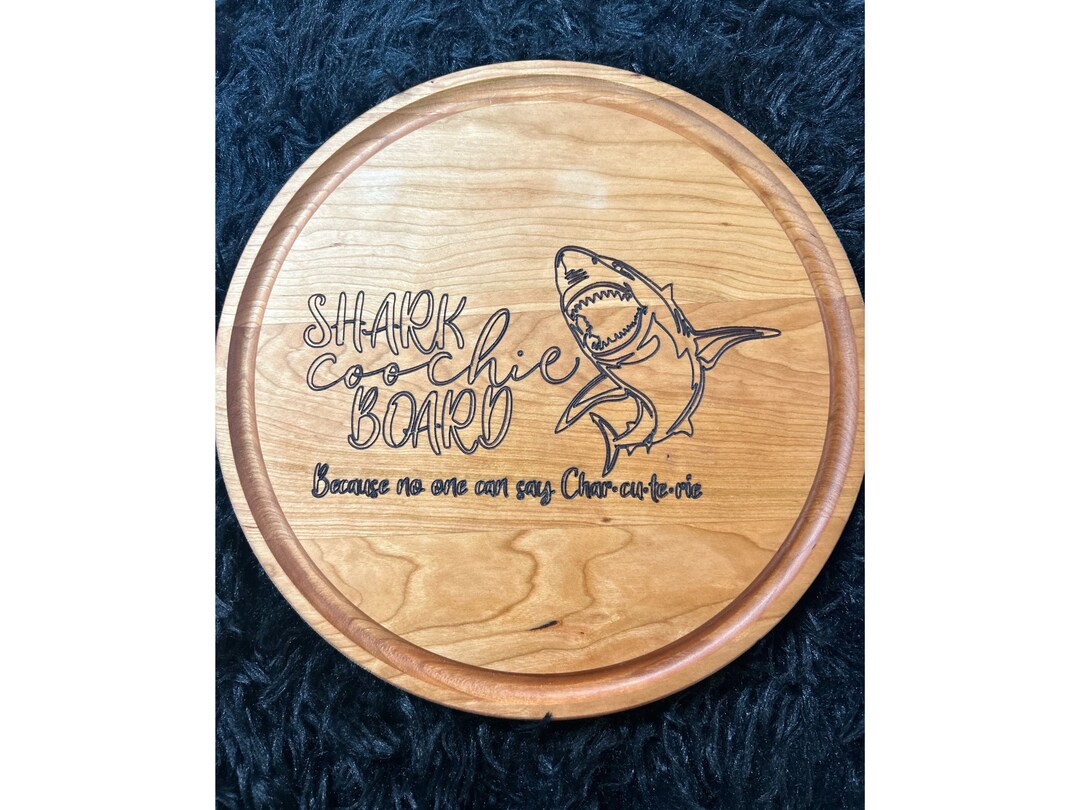 Shark Coochi Board - Round Cherry Board Round Charcuterie Board ...