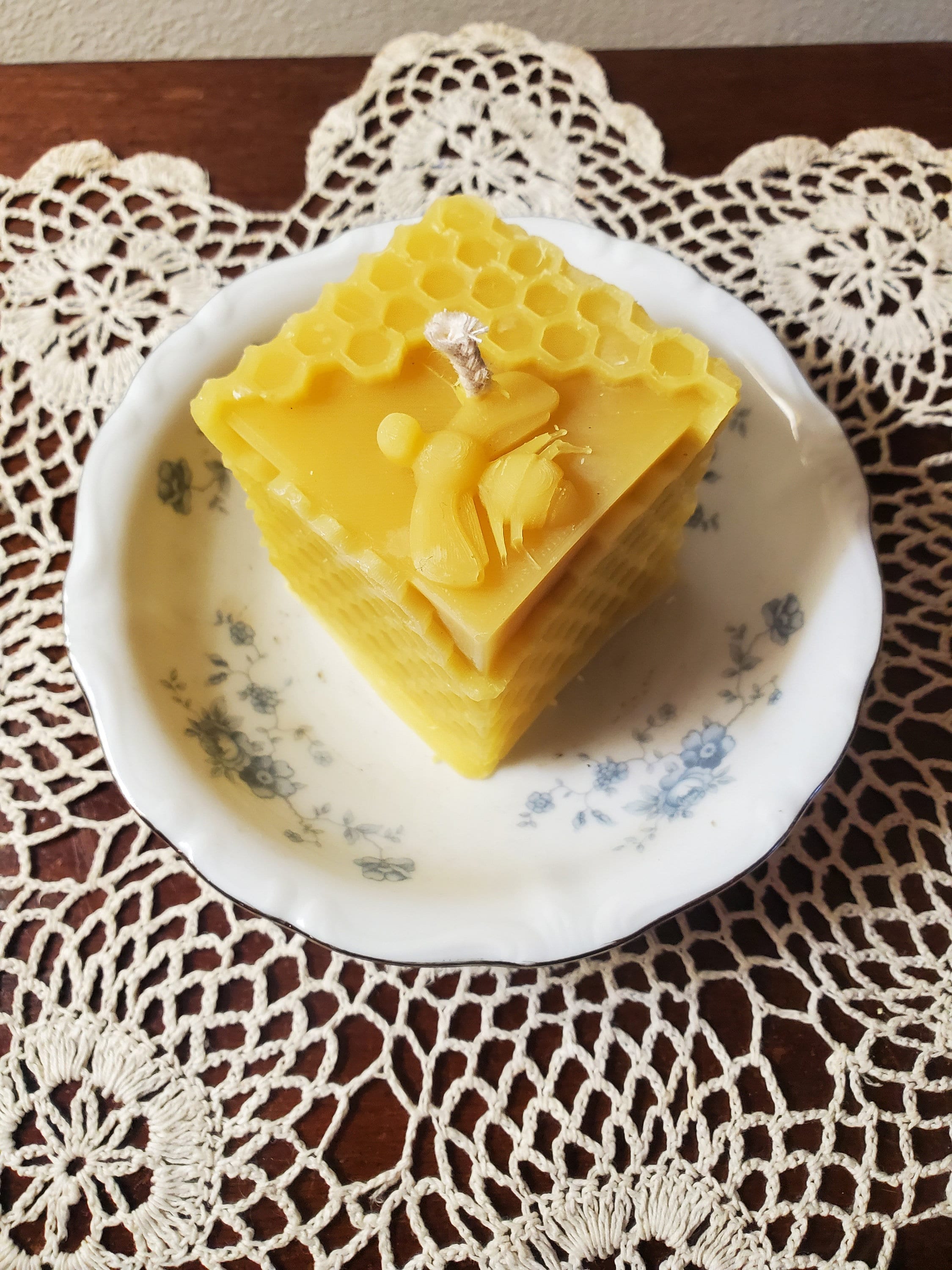 Cube Beehive Candle 100% Beeswax - Etsy
