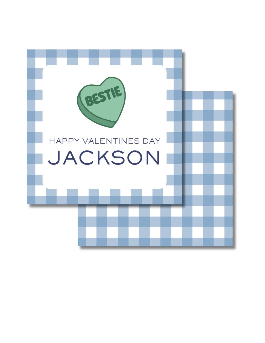 Blue Candy Heart Valentines Day Gift Tag | Instant Digital Download ...