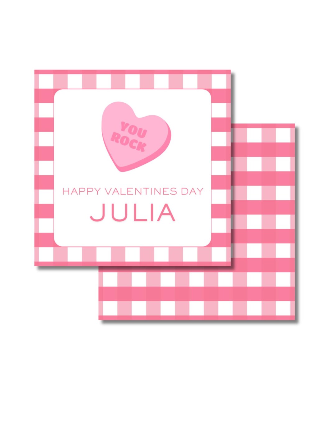 Pink Candy Heart Valentines Day Gift Tag | Instant Digital Download ...