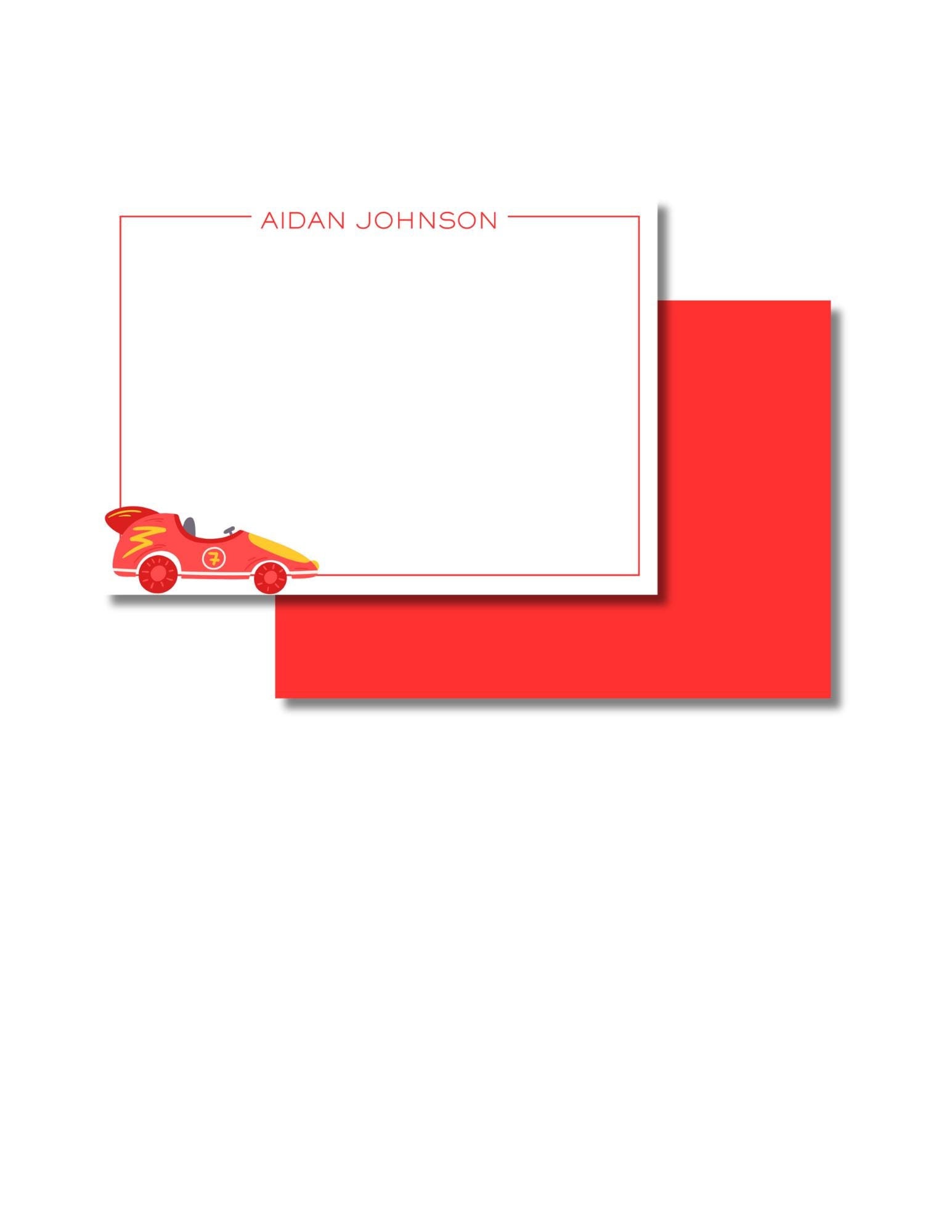 Red Race Car Stationary | Printable Stationary | Custom Digital ...